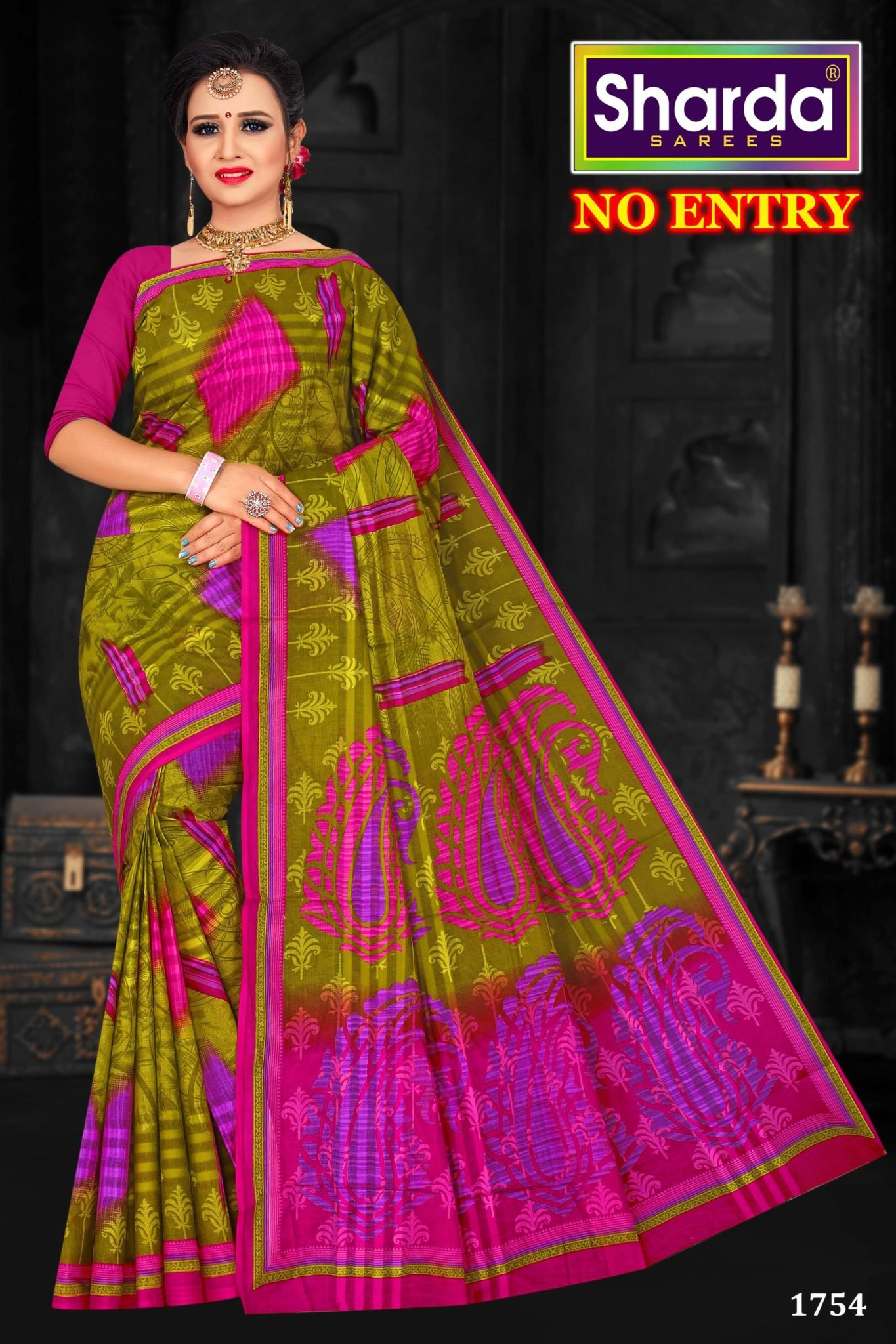 No Entry Pastel Blooms Everyday Sari | Sharda Sarees